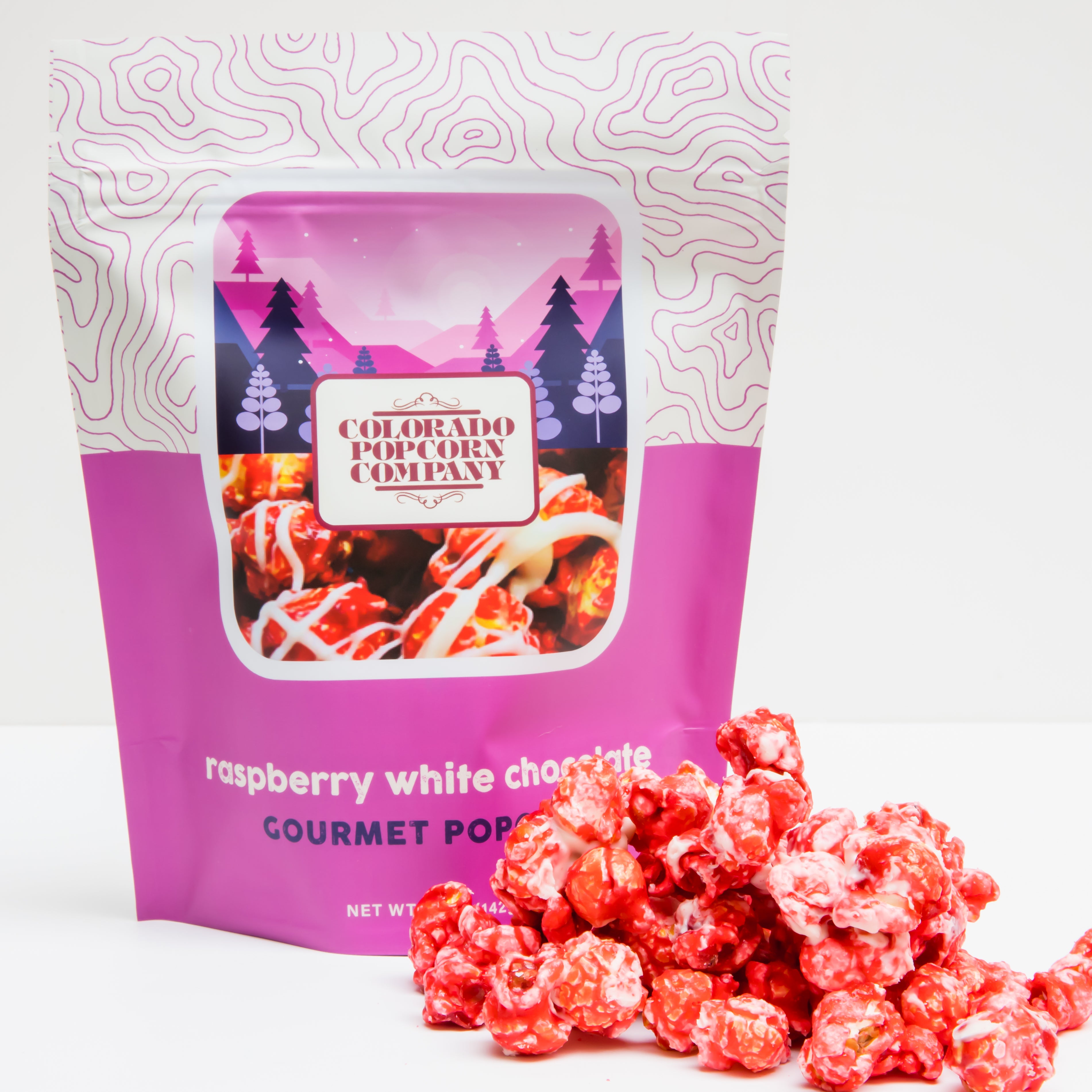 Raspberry White Chocolate Popcorn – Colorado Popcorn Company